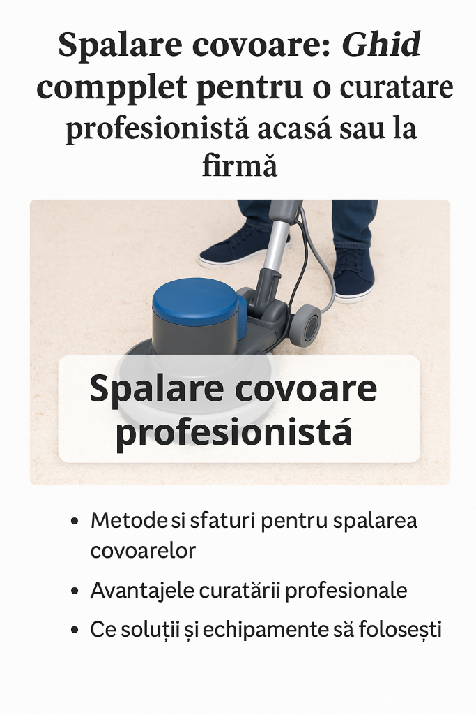 Spalare covoare – ghid complet pentru curatare profesionala